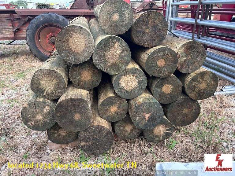 BUNDLE PRESSURE TREATED 8" X 8' POSTS--APPROX 20 IN BUNDLE - EK ...
