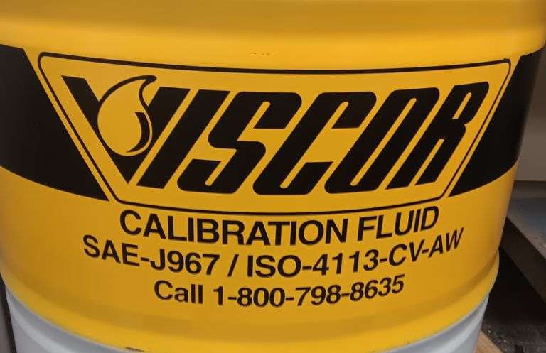 Open 55 Gallon Drum of Viscor Calibration Fluid SAE-J967 / ISO-4113-CV ...