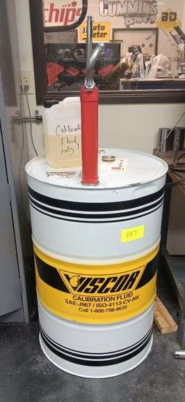 Open 55 Gallon Drum of Viscor Calibration Fluid SAE-J967 / ISO-4113-CV ...