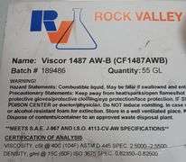 Open 55 Gallon Drum of Viscor Calibration Fluid SAE-J967 / ISO-4113-CV ...