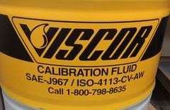 Open 55 Gallon Drum of Viscor Calibration Fluid SAE-J967 / ISO-4113-CV ...