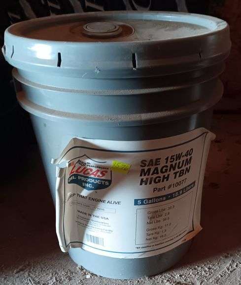 5gal Bucket of Lucas 15W-40 Magnum High TBN - ELCO Auctions