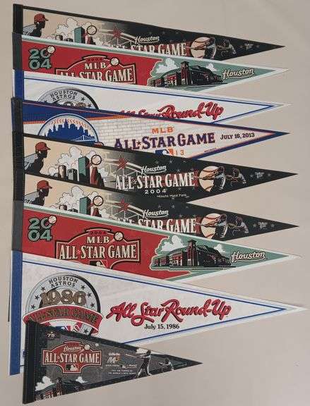9) Houston Astros All-Star Games Vintage Baseball Pennants - ELCO Auctions