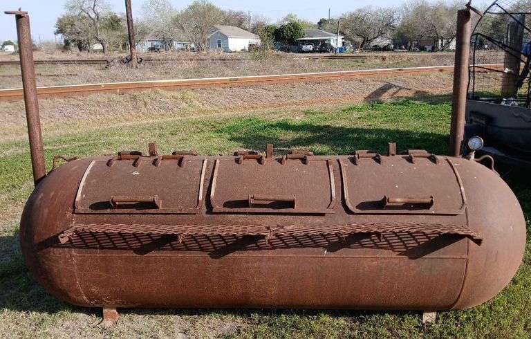 Large Steel BBQ Pit, 10' Long x 3' Wide - ELCO Auctions