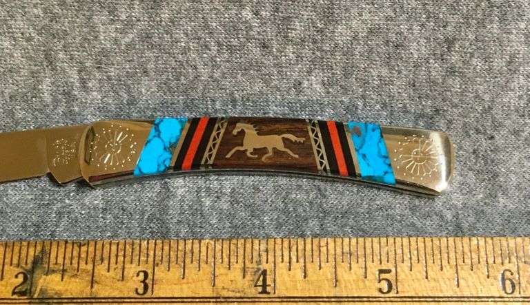 Vintage Buck Custom Folding Knife by David Yellowhorse 3 1/4” Closed ...