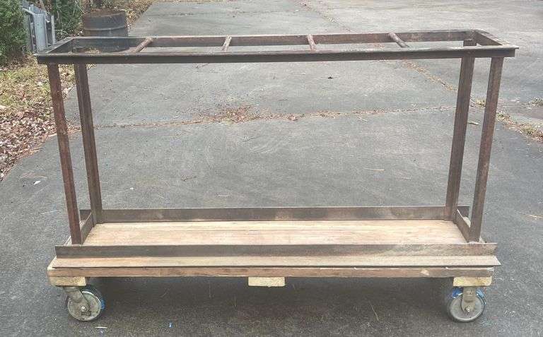 Detachable Industrial Iron Cart with Swivel Wheels - Estate Rescue Queens