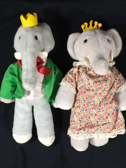 Stuffed Babar The Elephant & Celeste Toy - Estate Rescue Queens