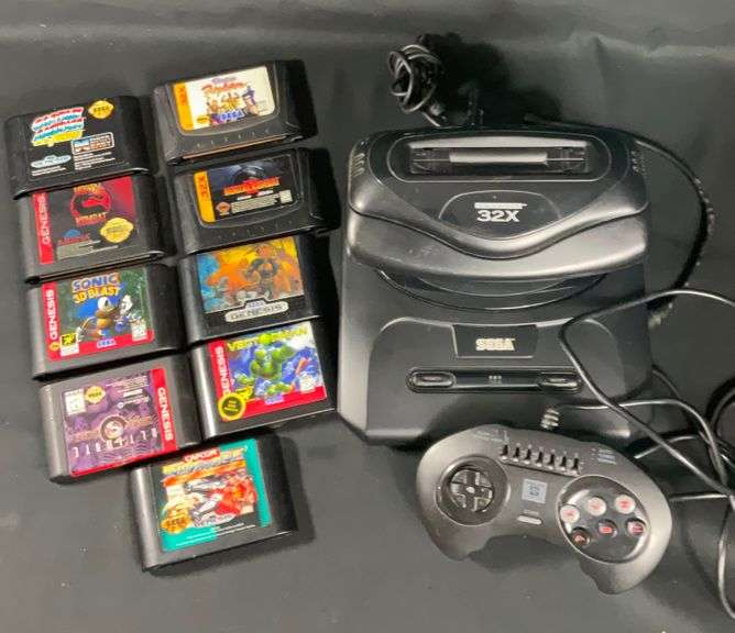 Genesis 32X Sega Gaming Console, controller & 9 Games “No Power Cord ...