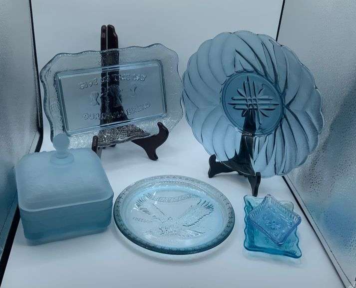 6 Piece Blue Tiara Glass Lot - Estate Rescue Queens