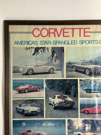 Framed Corvette America’s Star-Spangled Sports Car Poster - Estate ...