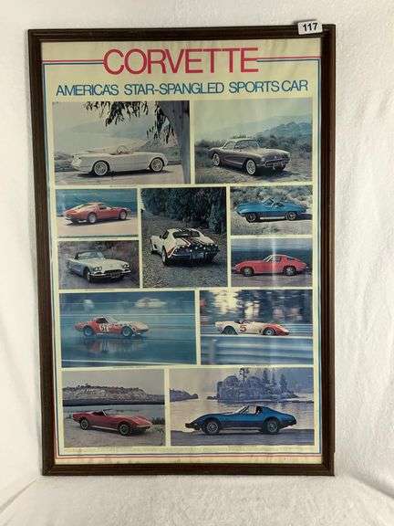 Framed Corvette America’s Star-Spangled Sports Car Poster - Estate ...