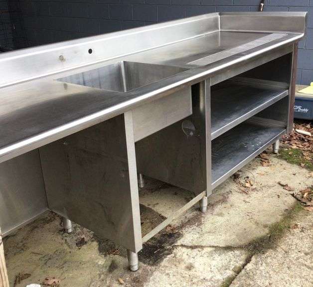 Commercial Stainless Steel Kitchen Counter with Sink - Estate Rescue Queens