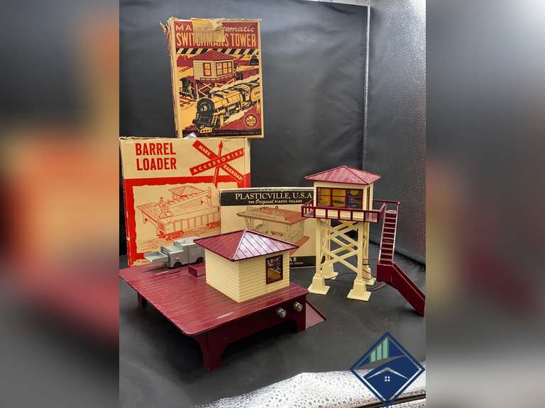 (3) Marx Switchman's Tower in Box, Plasticville Frosty Bar & Marx ...