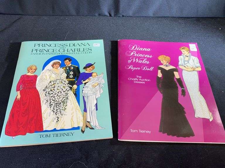 (2) Tom Tierney Princess Fashion Paper Doll Books - Estate Details