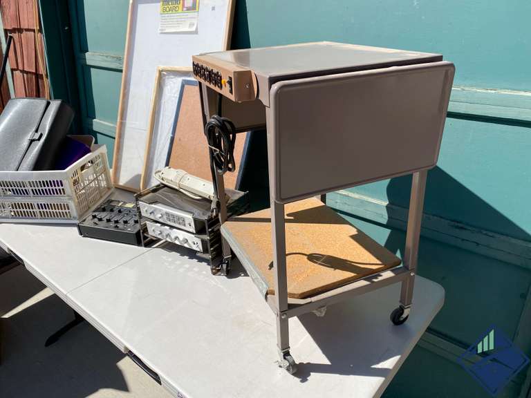 Brand New Locking File Cabinet; Rolling Metal Typewriter Stand with ...