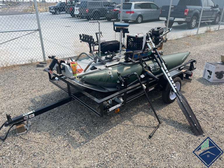 Custom Swamp Runner Outcast Pontoon Inflatable Boat w/ Predator 212CC ...