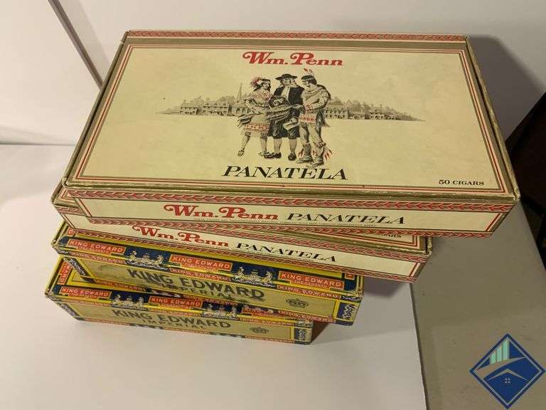 (4) Cigar Boxes - King Edward Imperial, WM Penn Panatela - Estate Details