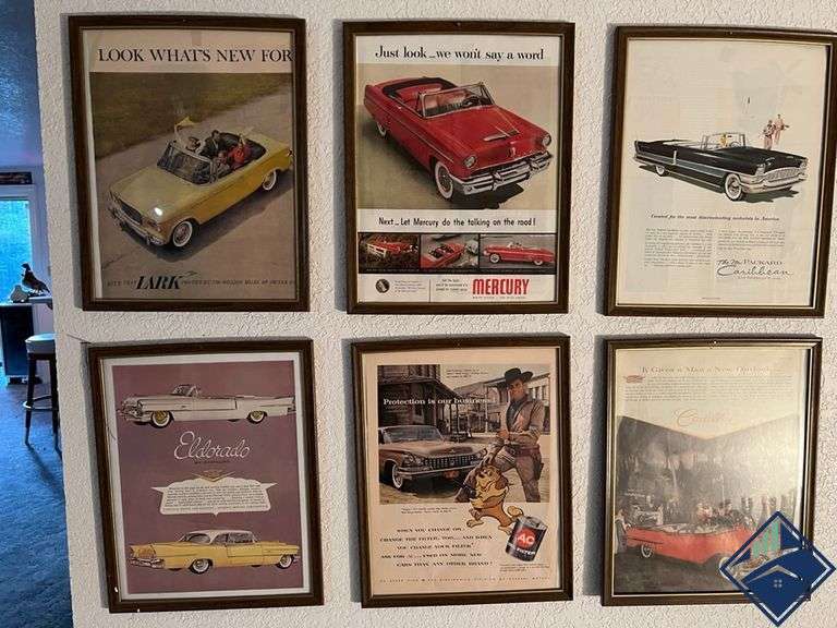 (6) Vintage Car/AC Oil Filter Magazine Advertisement Print Ads Framed ...