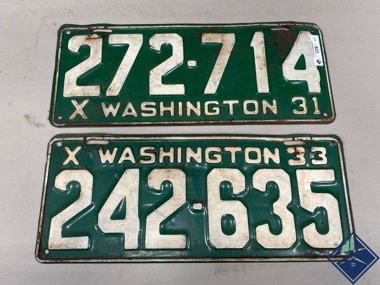 Vintage Washington State License Plates - Estate Details