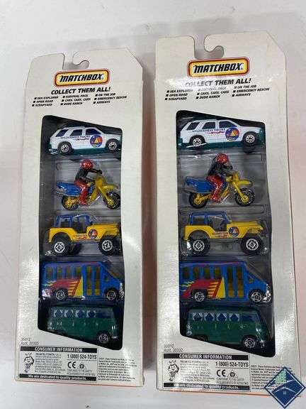(2) Matchbox Wilderness Road Trip Exclusive Designs 5 Pack Gift Set ...