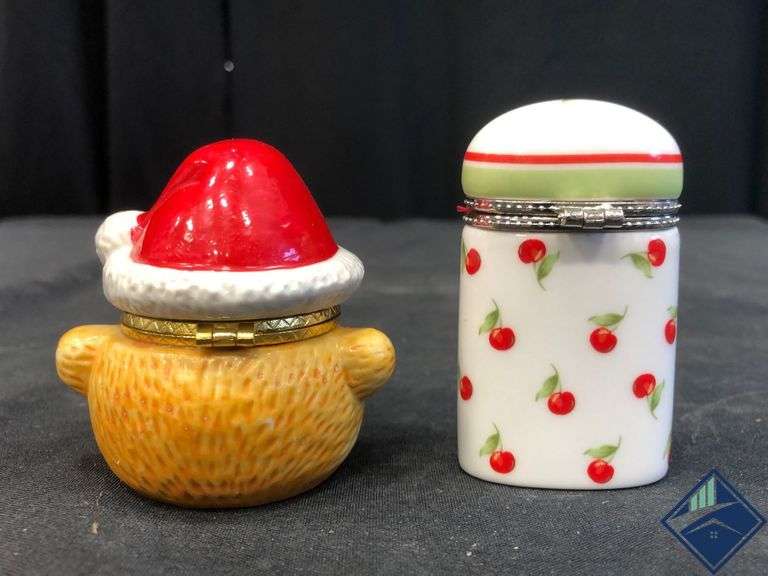 Christmas Bear & Cherries Trinket Boxes - Estate Details