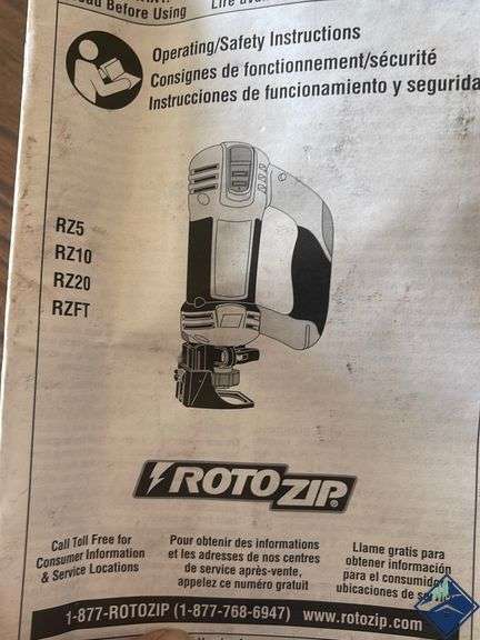 Rotozip RZ10 Grinder with Carry Bag & Supplies - Estate Details