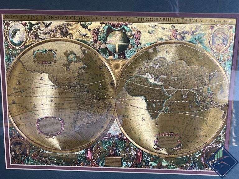 Framed John Bartholomew World Map - Estate Details
