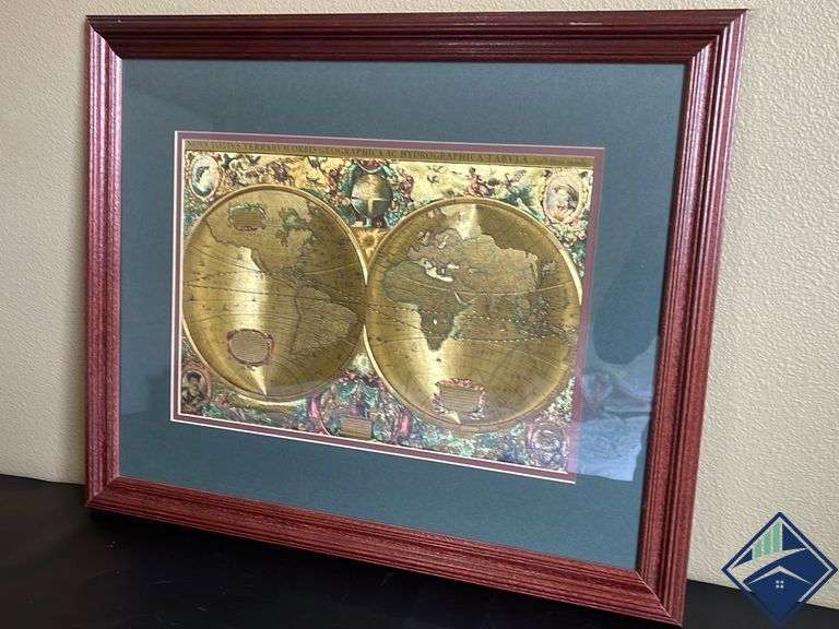 Framed John Bartholomew World Map - Estate Details