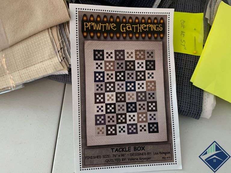 Primitive Gatherings ‘Tackle Box’ Quilt Pattern and Fabric - Estate Details