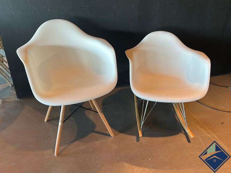 Eames Style Mid-Century Rocking Chair & Eames Style Molded Arm Chair ...
