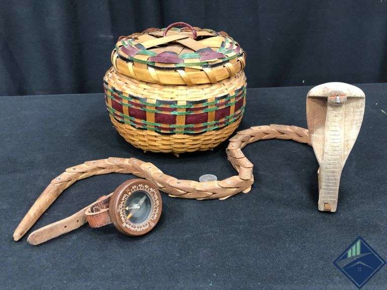 Native Basket, US Army Compass, & Handmade Wood Cobra - Estate Details