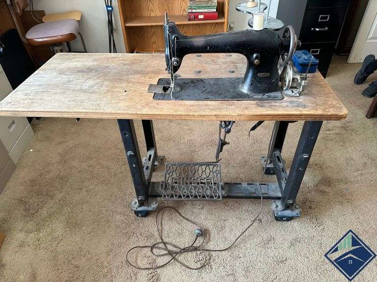 Vintage Singer Industrial Sewing Machine with Attachments and Much More ...