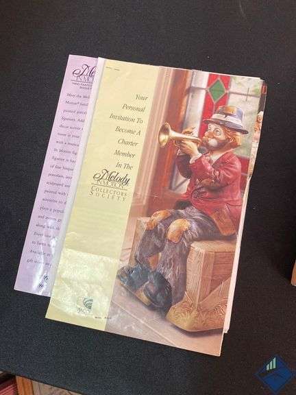 Melody In Motion Clock Post Willie Clown Figure & Emmet Kelly Flambro ...