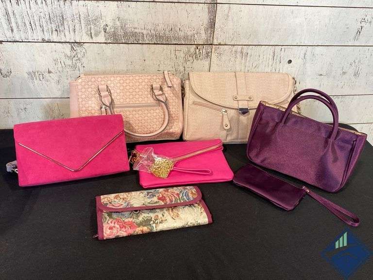 Assortment of Pink/Purple Purses - Estate Details