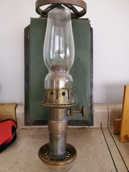 Antique Wall Mounted Oil Lamp (Globe Broken) - Estate Sales RVA