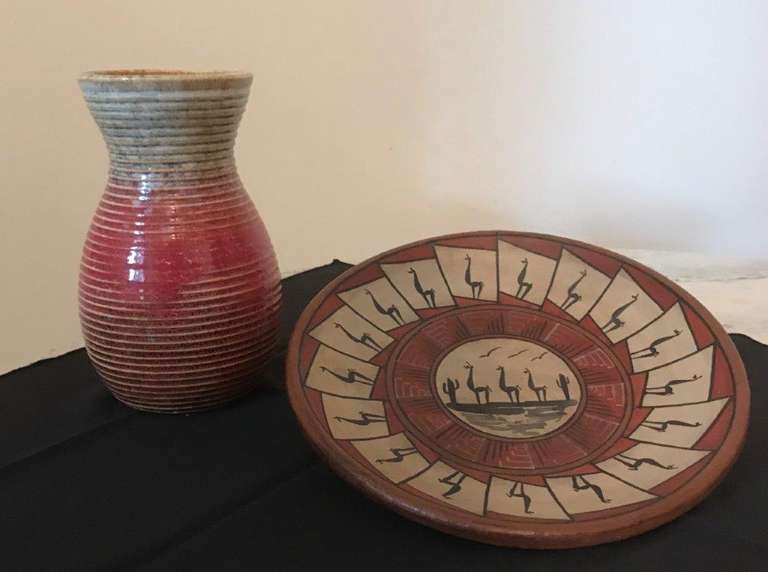 Zona Norte Tijuana Original Pottery (Signed) and Vase - Estate Sales RVA