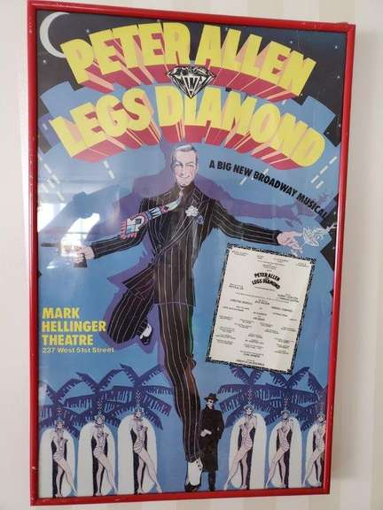 Original Framed Broadway Poster - Peter Allen - "Legs Diamond" - Estate ...