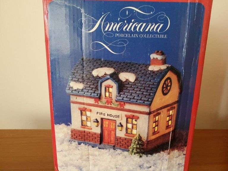 Americana Porcelain Collectible Houses - "Fire House" - Estate Sales RVA
