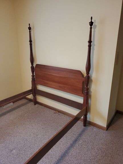 Cherry Queen Post Bed Frame - Auction Services LTD