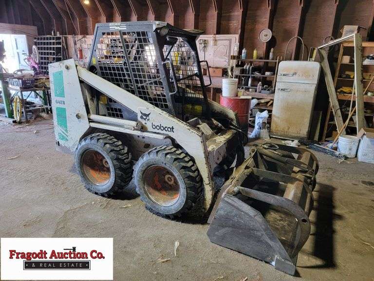 Melroe/Bobcat 642B Skid Loader, Mitsubishi Engine, 60" Bucket with ...