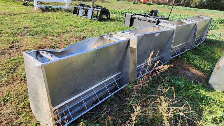 (4) Stainless Steel Feeders, Dual Sided, 12 Compartment Feeders, 14" x ...
