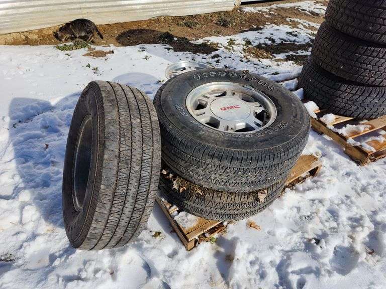 (2) 265/70R16 Firestone Wilderness Tires with (4) Aluminum 6 Bolt Rims ...