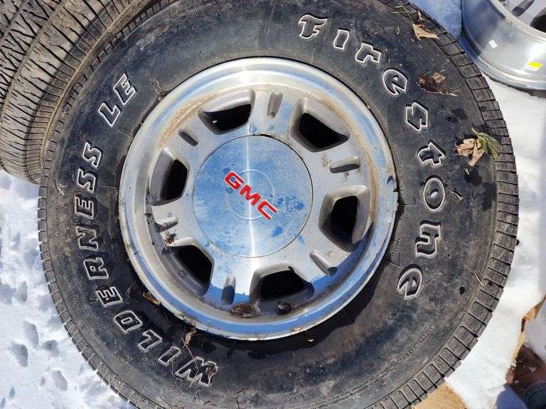 (2) 265/70R16 Firestone Wilderness Tires with (4) Aluminum 6 Bolt Rims ...