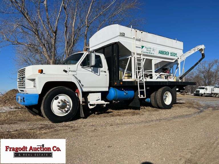 1990 Ford F800 Truck with Haul-All Seed Box Conveyor, *LP* Shows ...