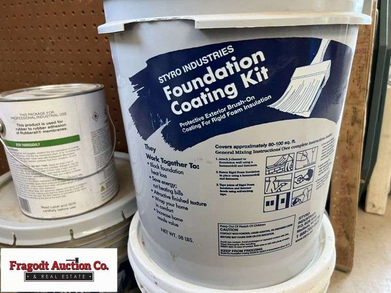 (2) 5 Gallon Buckets of Foundation Coating Kit, (1) 5 Gallon Bucket of ...