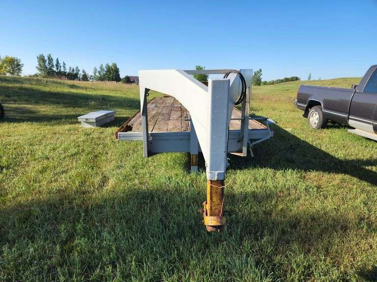 20’ Long Gooseneck Trailer with 4’ Dovetail and Fold up Ramps, 8’ Wide ...