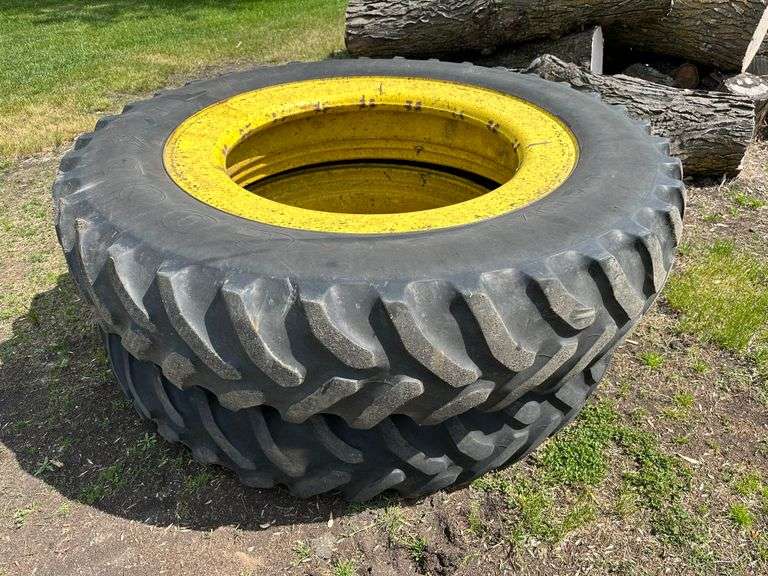 (2) 14.9 x 46 Tires on 38" Step Up Rims - Fragodt Auction and Real ...