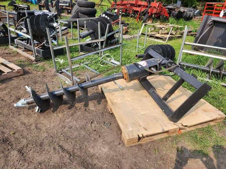 JTC Skid Loader Post Hole Digger with 12” Bit, Comes with Hoses and ...