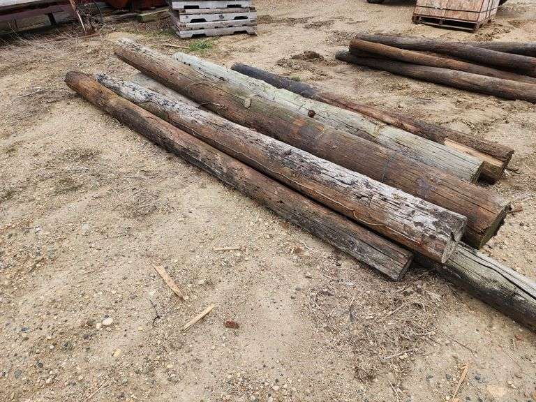 (8) Large Diameter Wood Posts, Approx 9’ - Fragodt Auction and Real ...