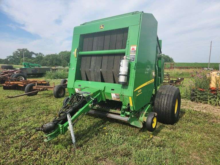 John Deere 569 Round Baler, Netwrap, Large Tires, Mega Wide Plus, 1000 ...